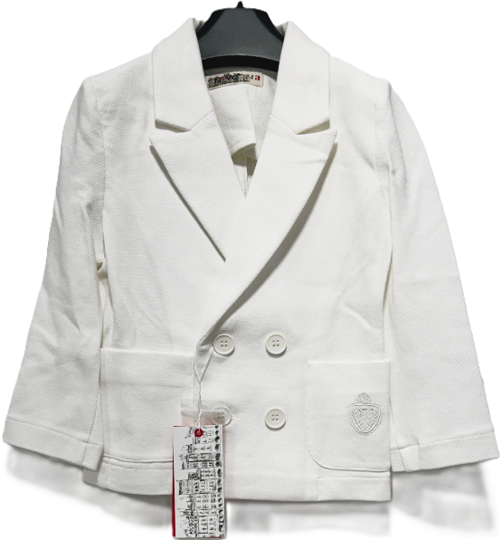 NOVE DOUBLE BREASTED PIQUE JACKET (3-12Y)