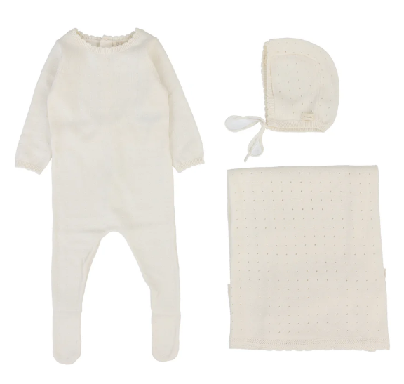 LILETTE DOTTY KNIT LAYETTE SET (NB-6M) – Klade Children's Boutique